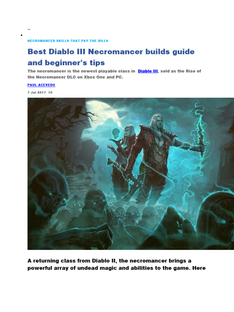 Diablo 3 Necromancer Build 1 | PDF | History