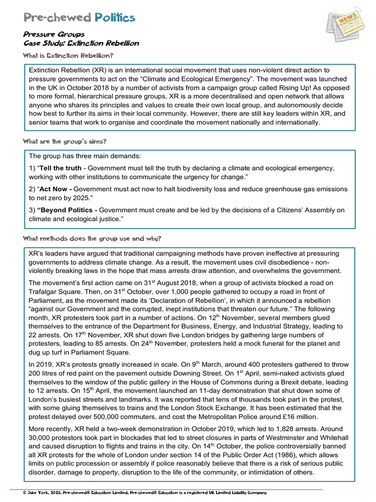 Case Study Extinction Rebellion | PDF