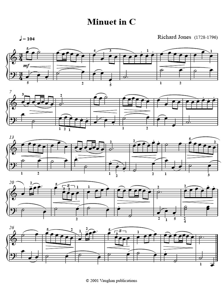 Jones Minuet in C | PDF