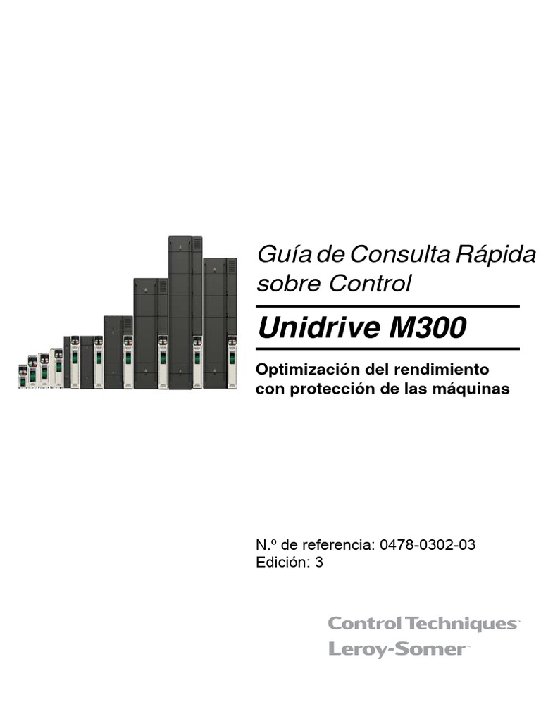 Unidrive m300 Control Quick Start Guide Es | PDF | Ingenieria Eléctrica | Aislador (Electricidad)