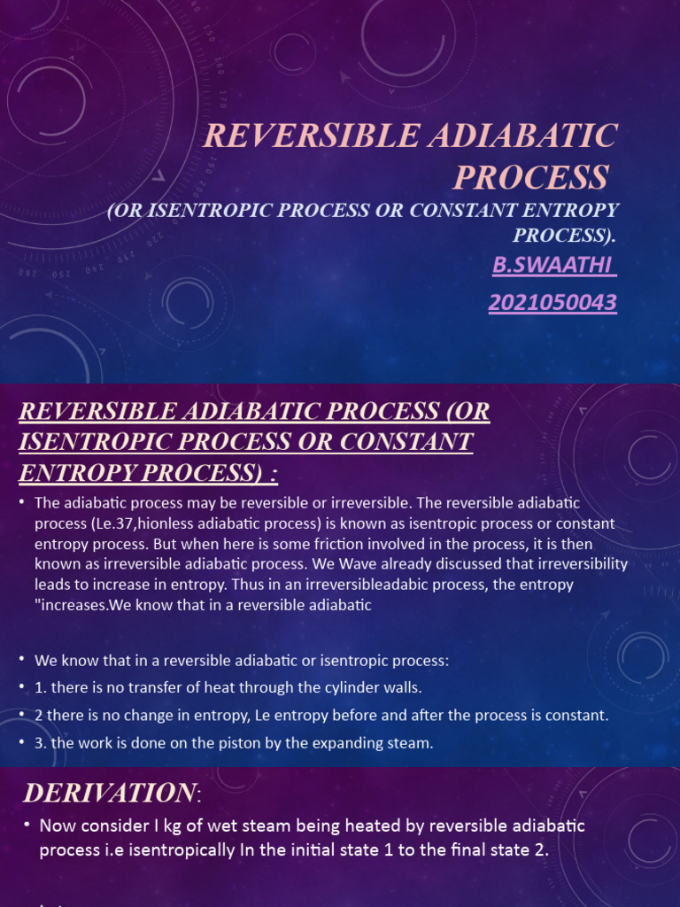 Reversible Adiabatic Process Swaa | PDF | Heat | Steam