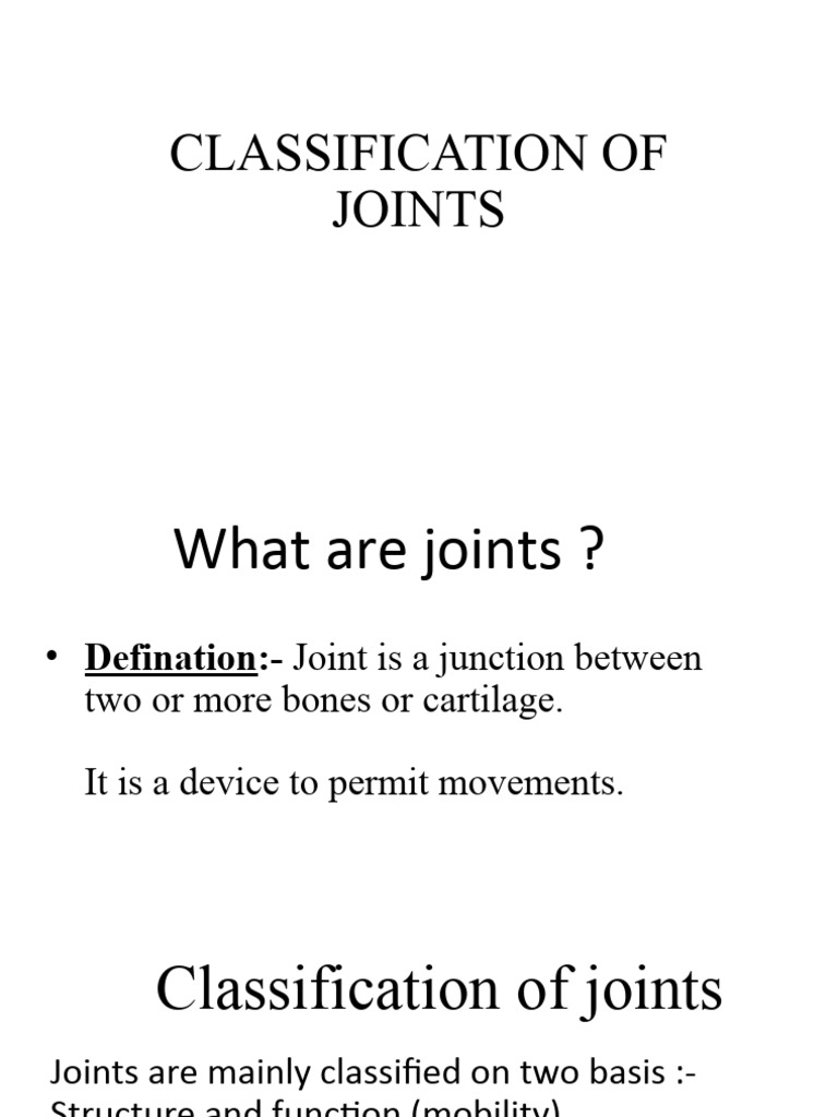 Classification of Joints | PDF
