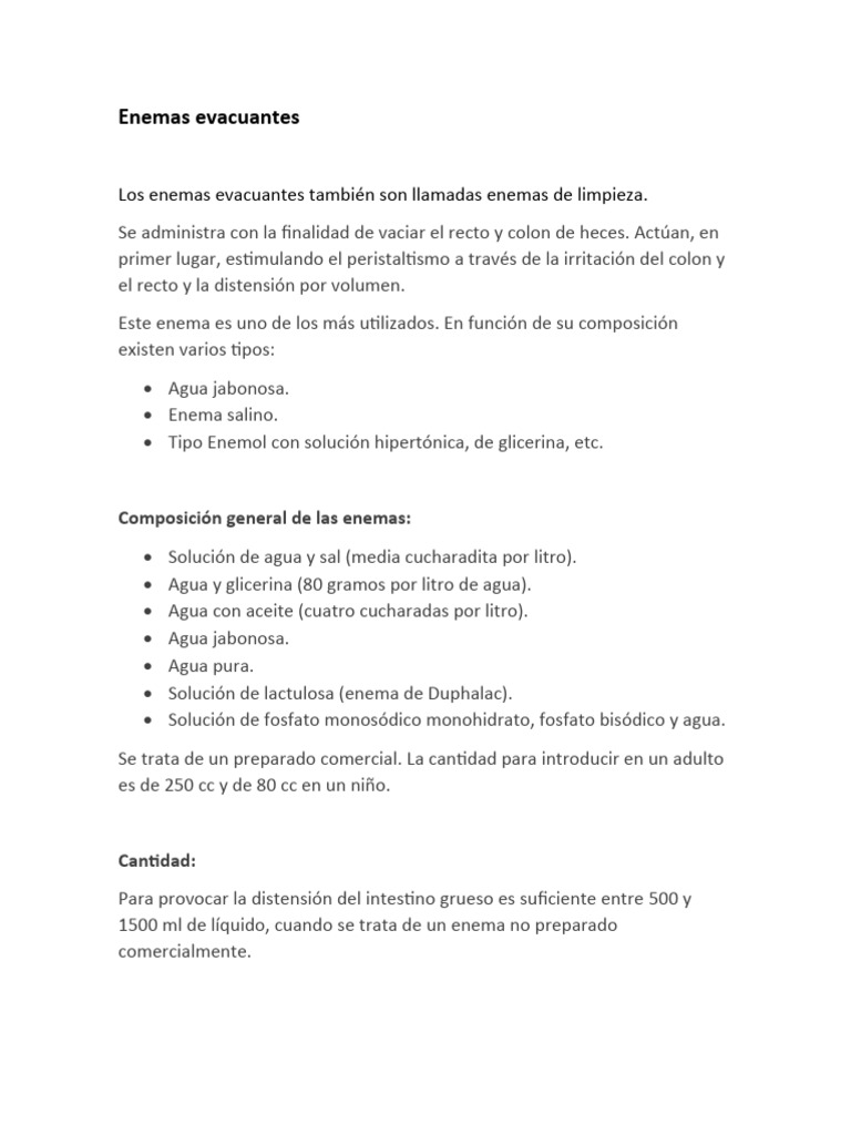 Tipos de Enemas | PDF | café | Agua