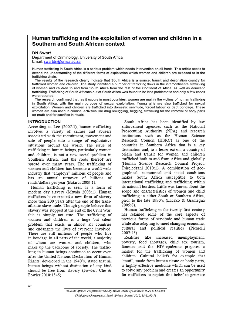 Human Trafficking | PDF | Human Trafficking | Sexual Slavery