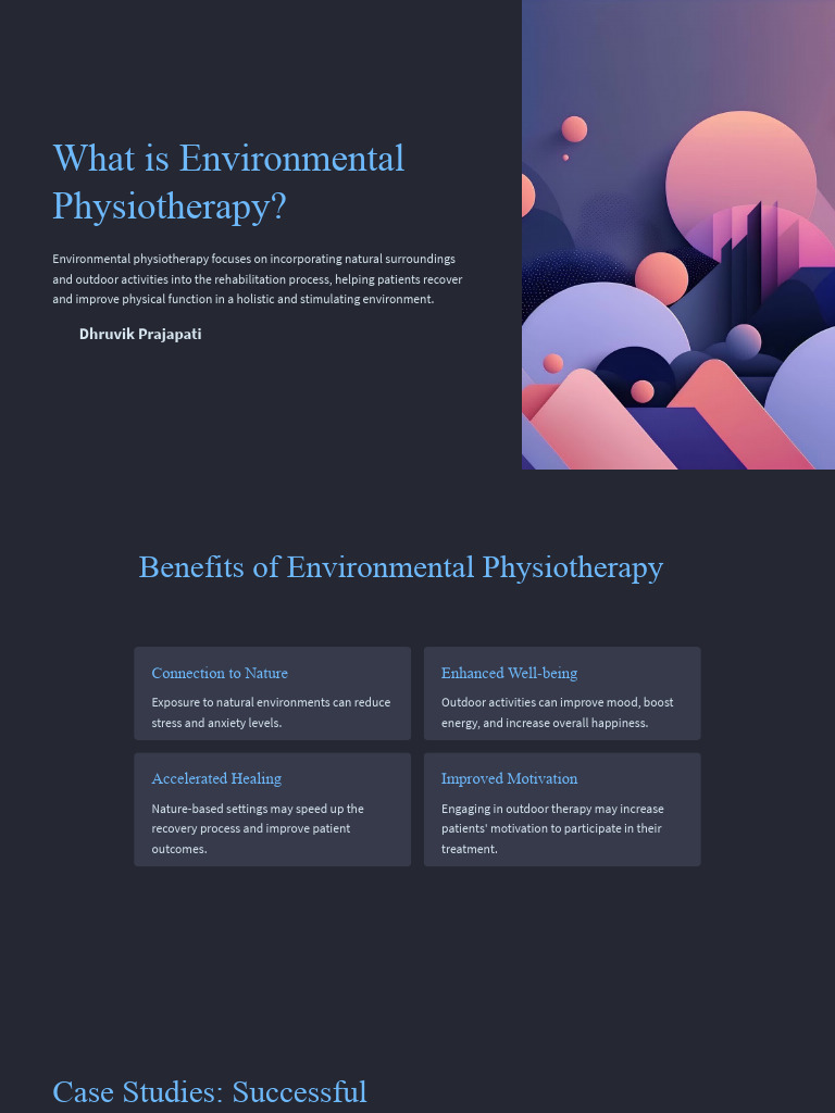 Environmental Physiotherapy 1 | PDF | Physical Therapy | Psychotherapy