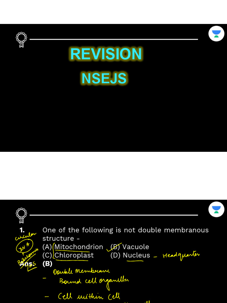 Cell and Cell Division-Nsejs Biology | PDF | Meiosis | Mitosis
