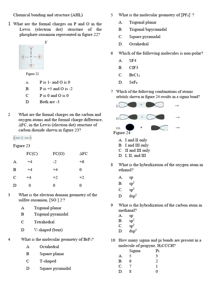 Chemical Bonding and Structure Ahl | PDF | Chemical Bond | Chemical Substances