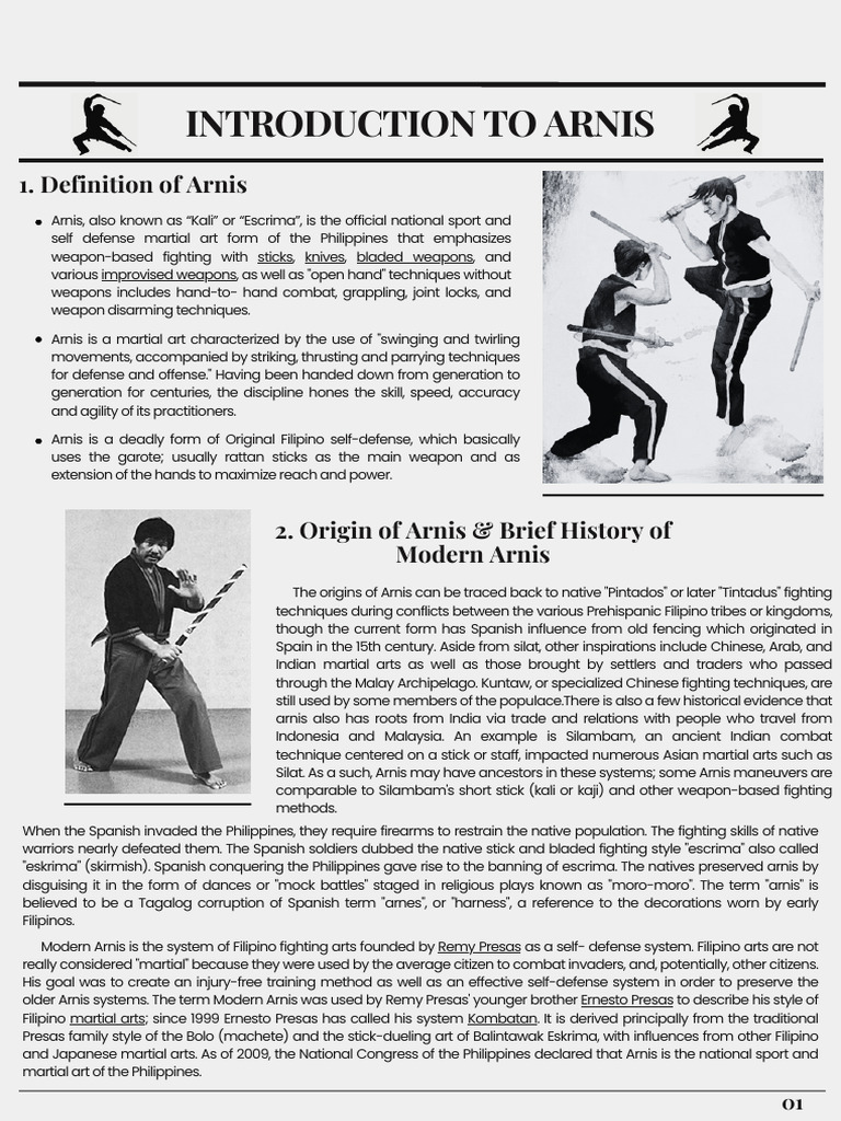 INTRODUCTION TO ARNIS | PDF | Combat Sports
