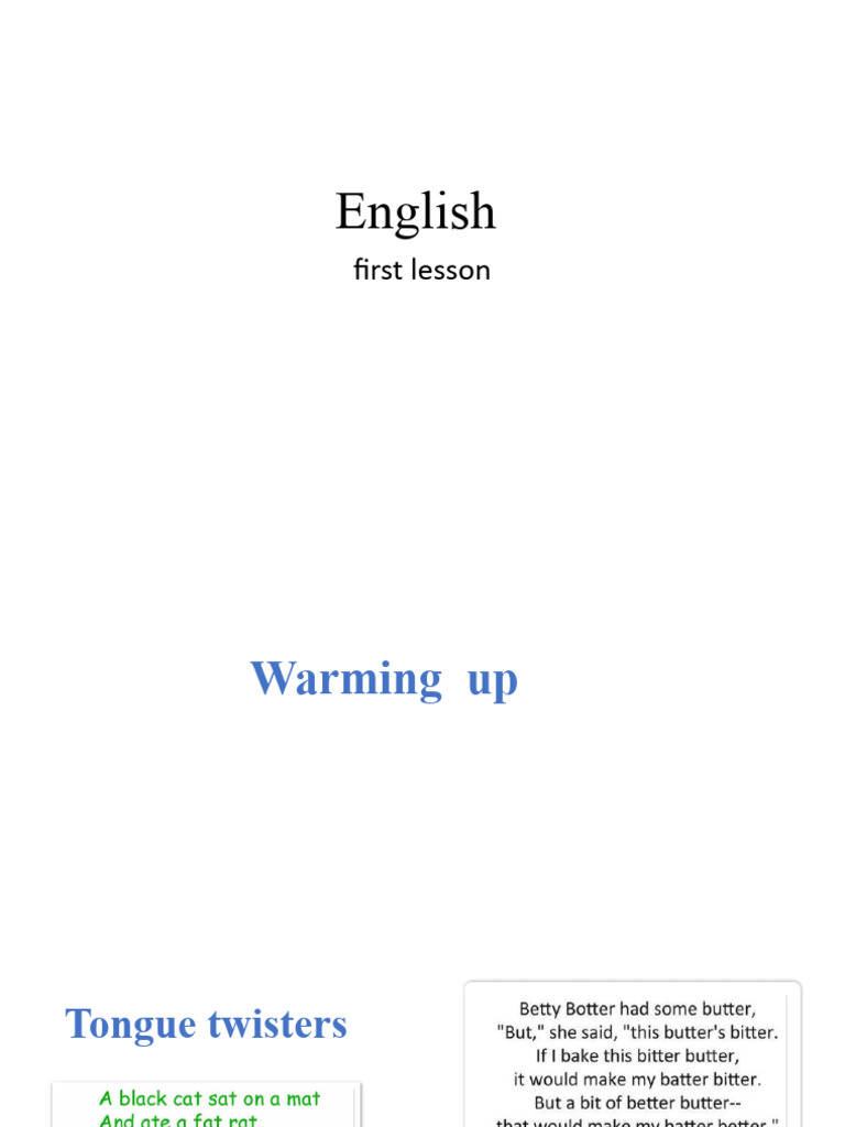 English - Warm Up - First Meeting | PDF | Learning | Behavioural Sciences