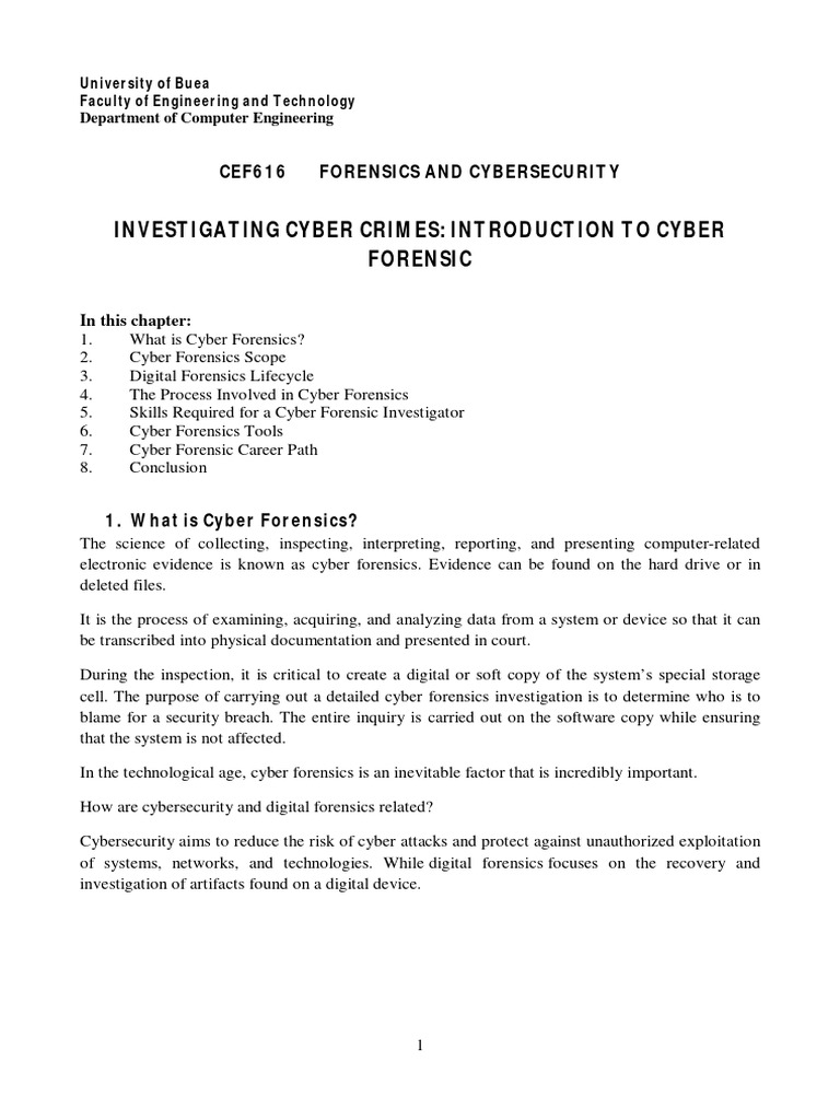 3 - Investigating Cyber Crimes - Introduction To Cyber Forensic - 1 | PDF | Computer Forensics ...