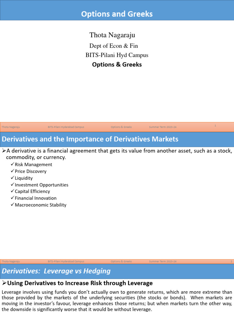 Options Greeks | PDF | Option (Finance) | Greeks (Finance)