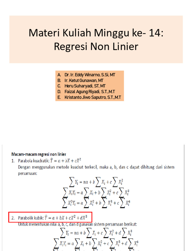 Saya Sedang Berbagi 'Modul-14 - Regresi Non Linier - TA' Dengan Anda | PDF