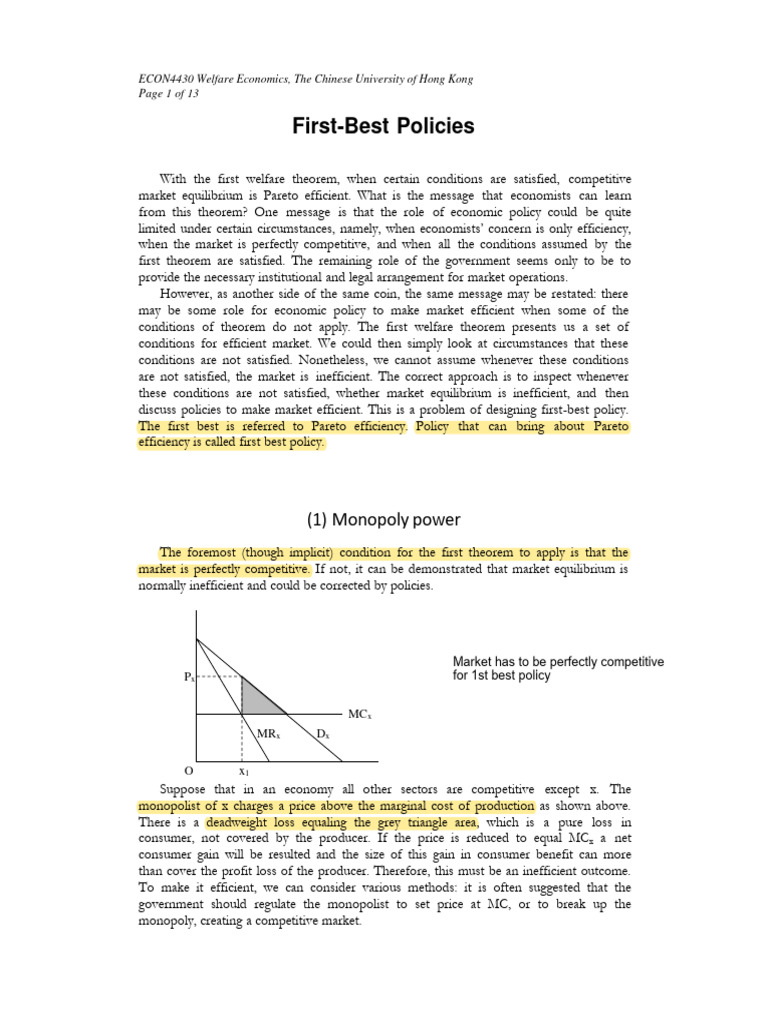 Welfare Note 3 (Annotated) | PDF | Externality | Monopoly