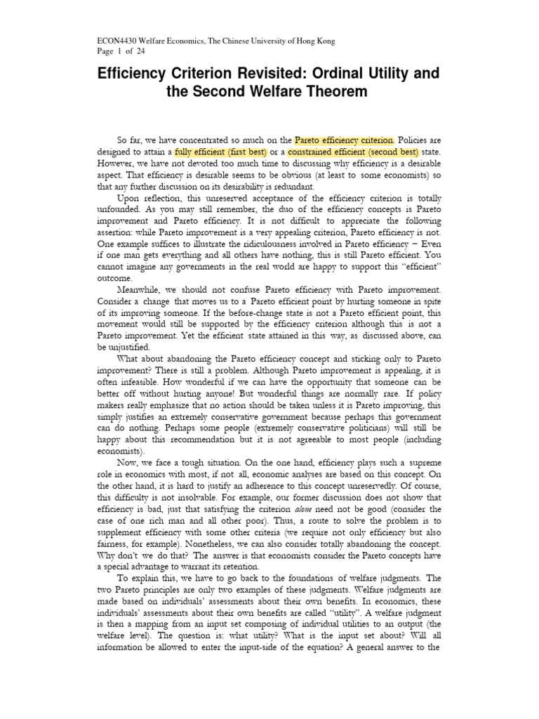 Welfare Note 5 (Annotated) | PDF | Utility | Welfare Economics