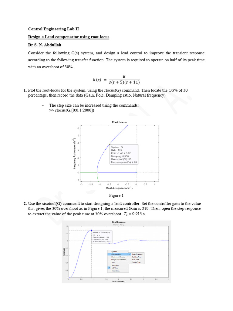 Control Engineering Lab II-Compensator 2 | PDF | Applied Mathematics ...