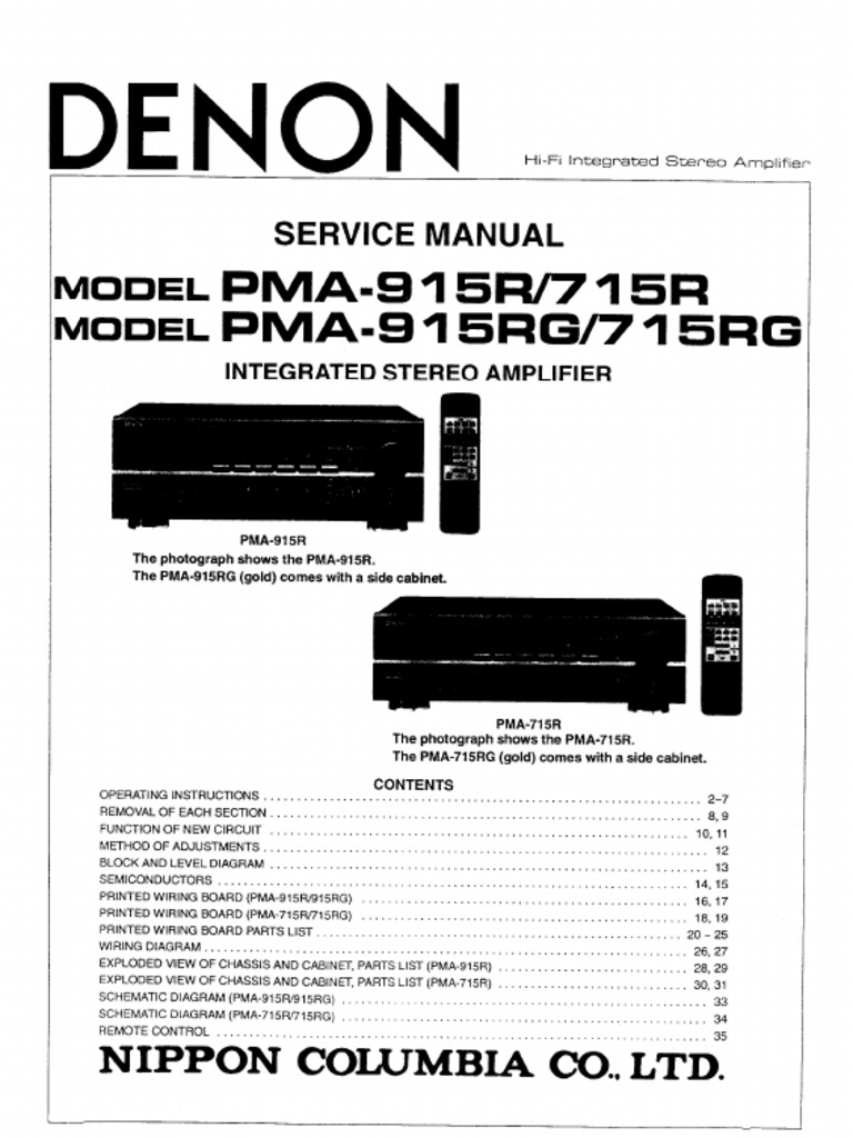PT1 Hfe Denon Pma-715r 915r RG Service en | PDF