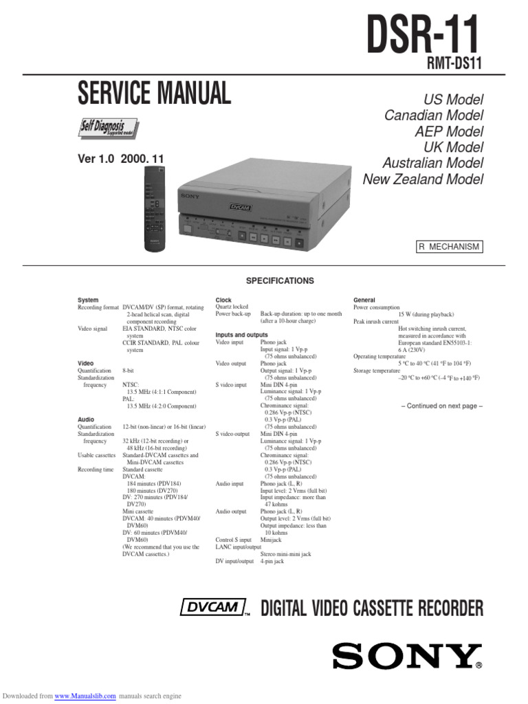 Dvcam dsr11 | PDF | Information And Communications Technology | Electricity