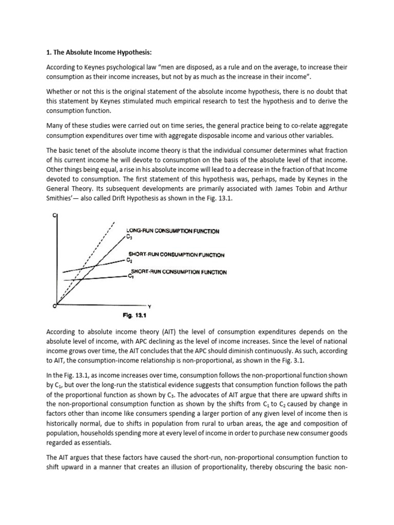 Hypothesis | PDF | Consumption (Economics) | Income