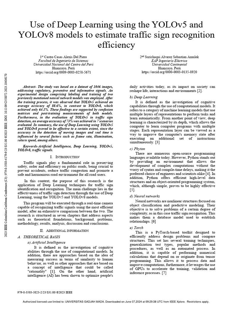 062 Use of Deep Learning Using The YOLOv5 and YOLOv8 Models To Estimate ... 062 Use of Deep Learning Using The YOLOv5 and YOLOv8 Models To Estimate ...