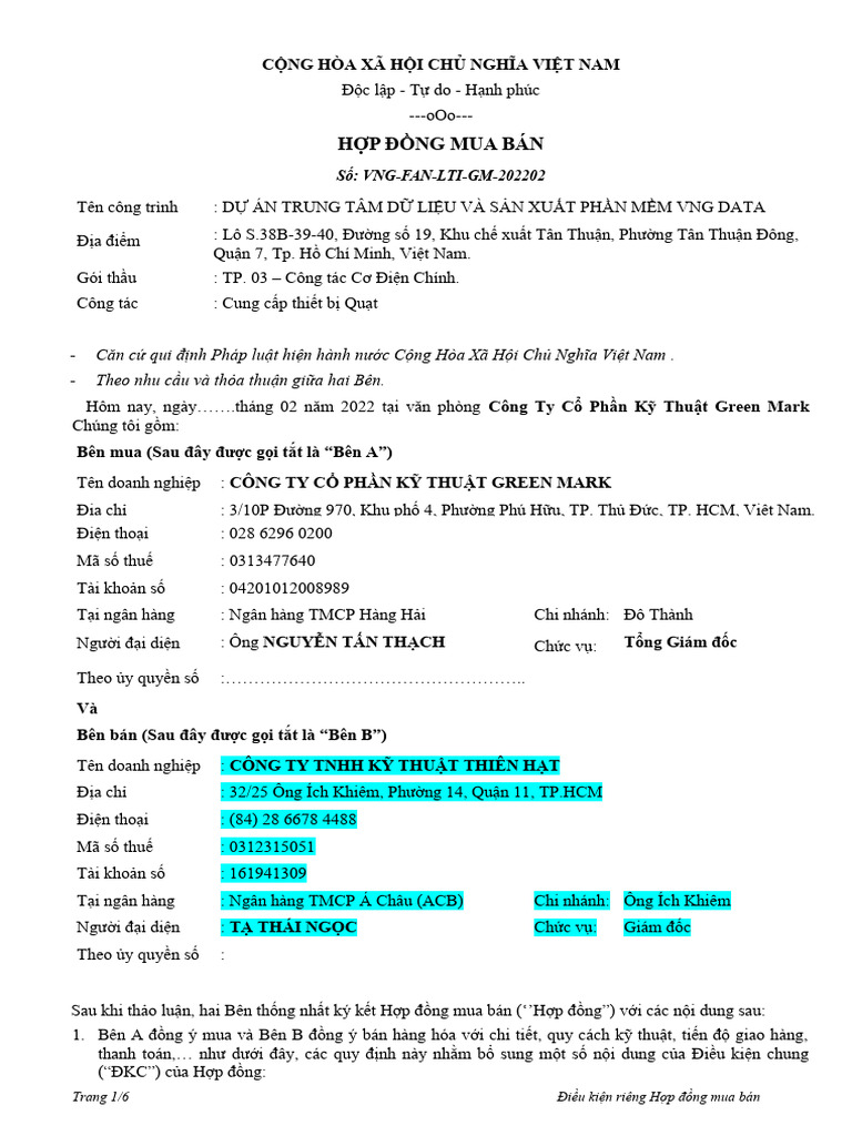 01_HD_VNG_FAN LTI | PDF