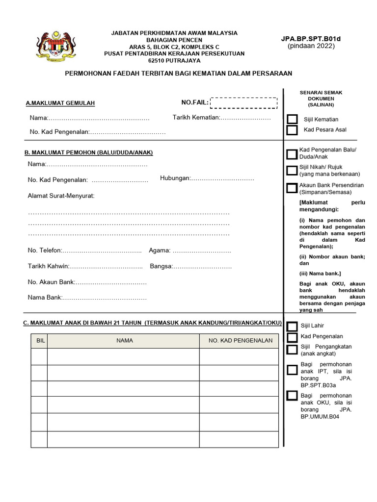 JPA BP SPT B01d-2022V2 | PDF