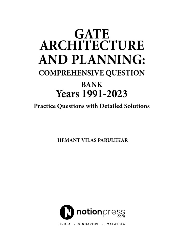 Gate Architecture and Planning:: Comprehensive Question Bank (1991-2023 ...