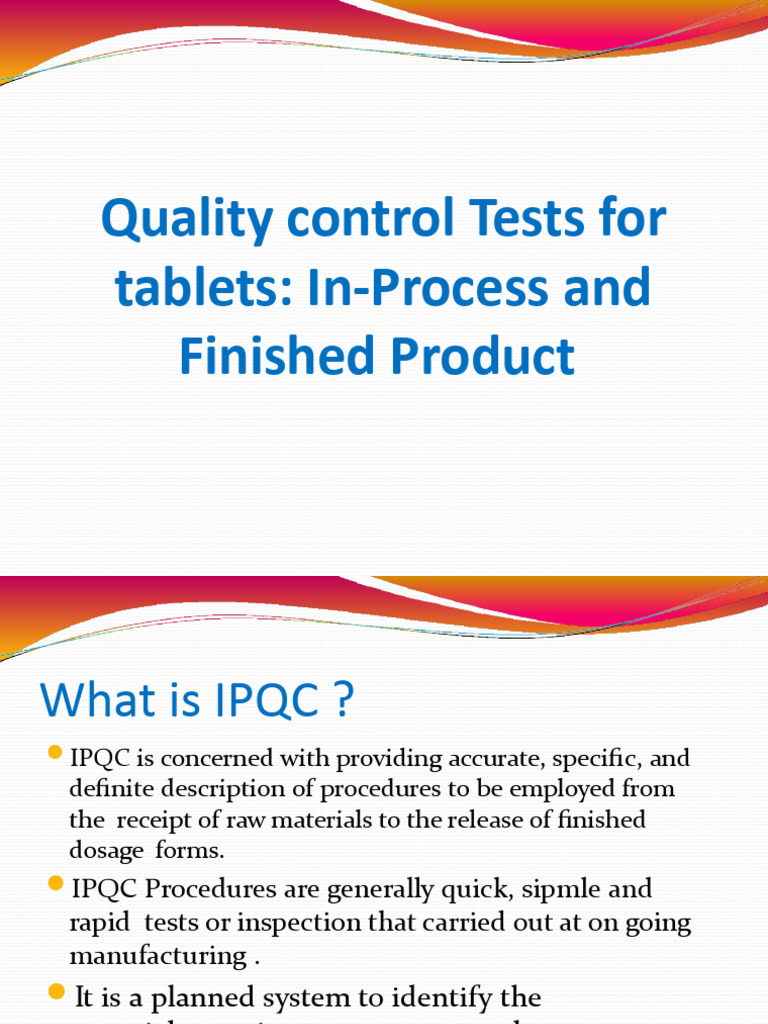 Quality Control of Tablets | PDF | Tablet (Pharmacy) | Industrial Processes