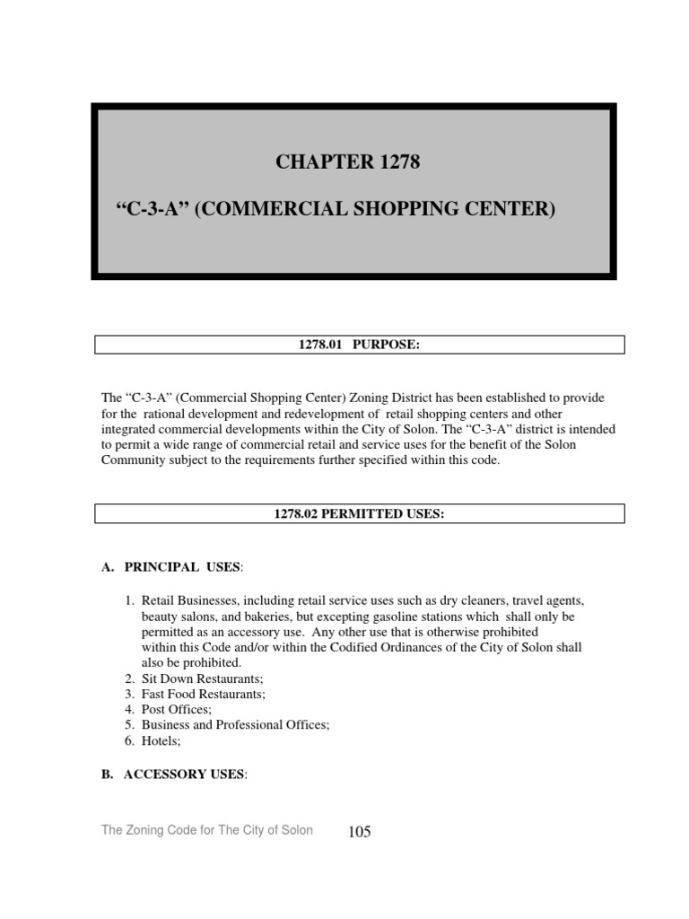 "C-3-A" (Commercial Shopping Center) : 1278.01 PURPOSE | PDF | Filling ...