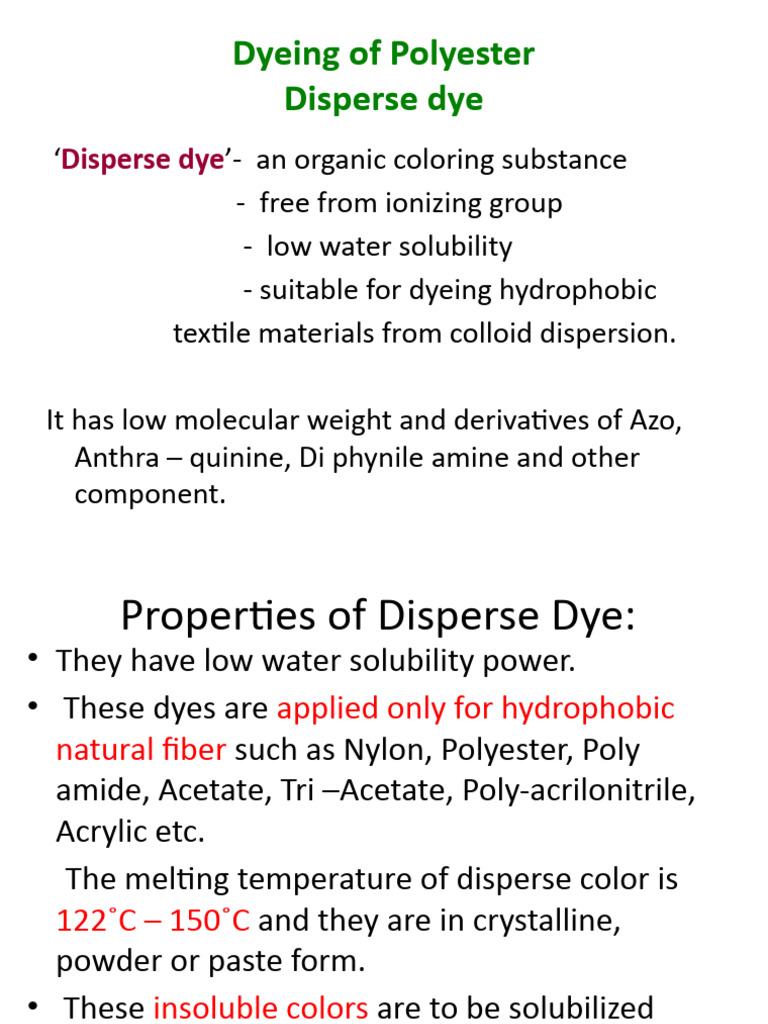 Dyeing of Polyester 777777777 | PDF | Dye | Dyeing