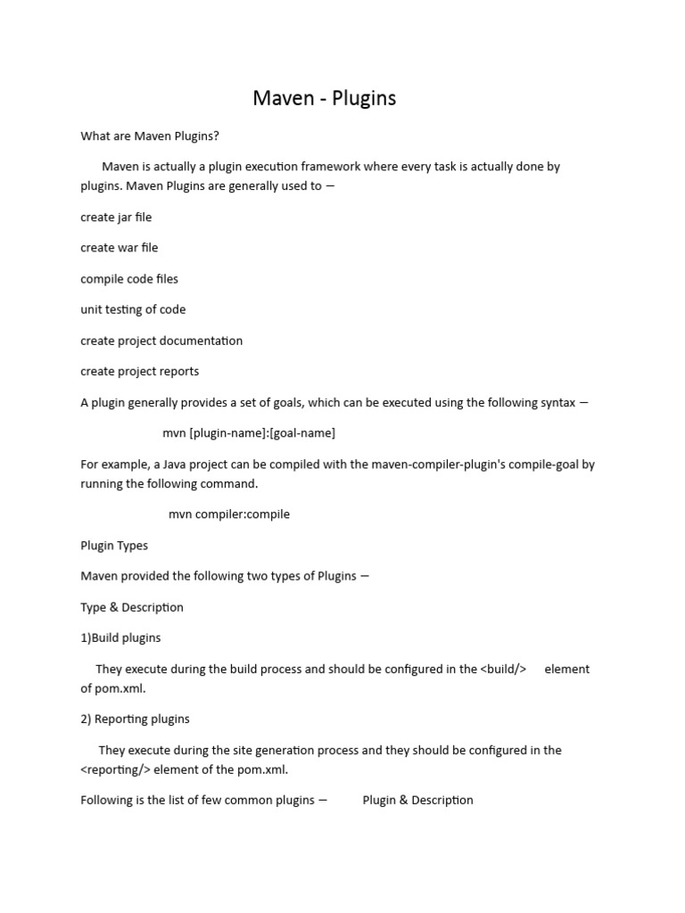 maven plugins | Download Free PDF | Software | Software Development