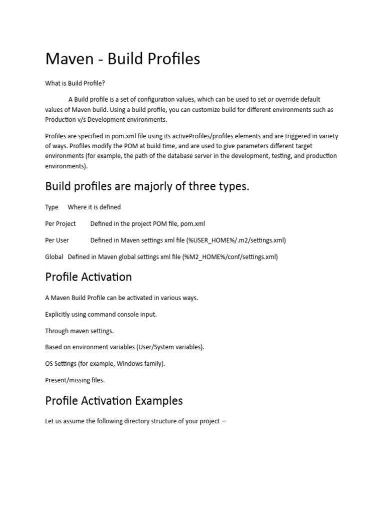 Maven Profiles | PDF | Command Line Interface | System Software