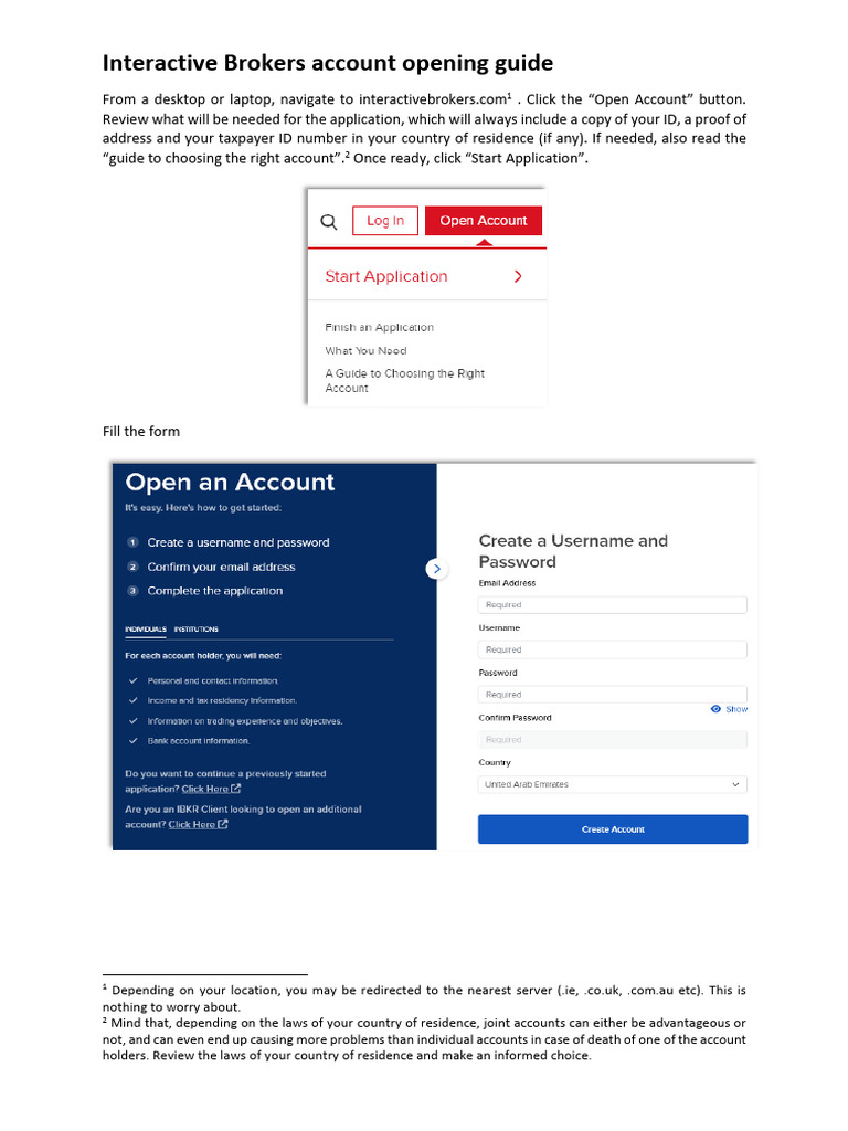 Interactive Brokers Account Opening Guide 2024 | PDF | Exchange Traded ...