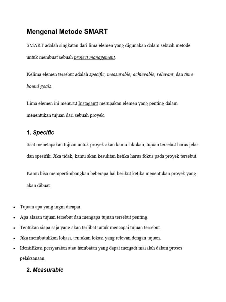 Mengenal Metode SMART | PDF
