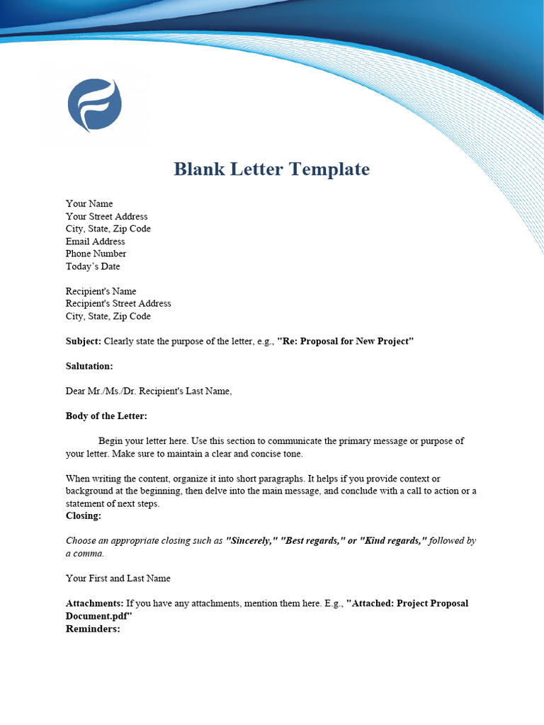 Blank Letter Template | PDF | Career & Growth