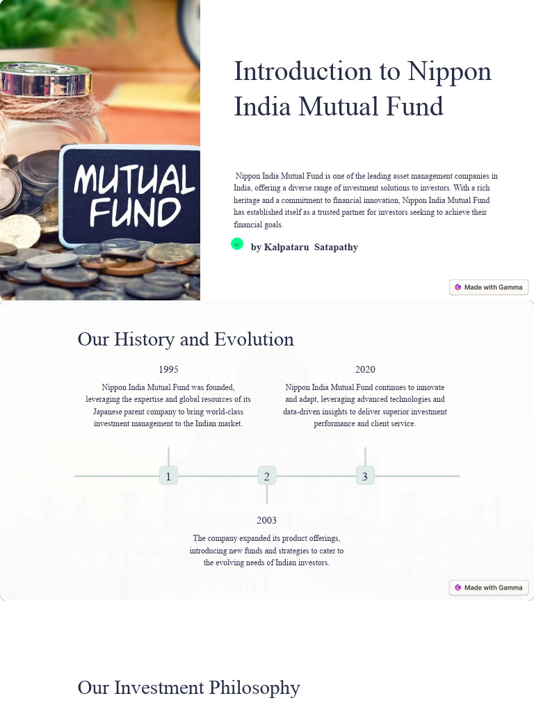 Introduction To Nippon India Mutual Fund | PDF | Investing | Mutual Funds