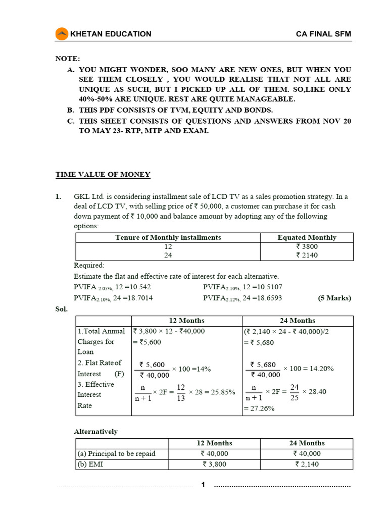 TVM, Equity & Bonds | PDF | Dividend | Share Repurchase
