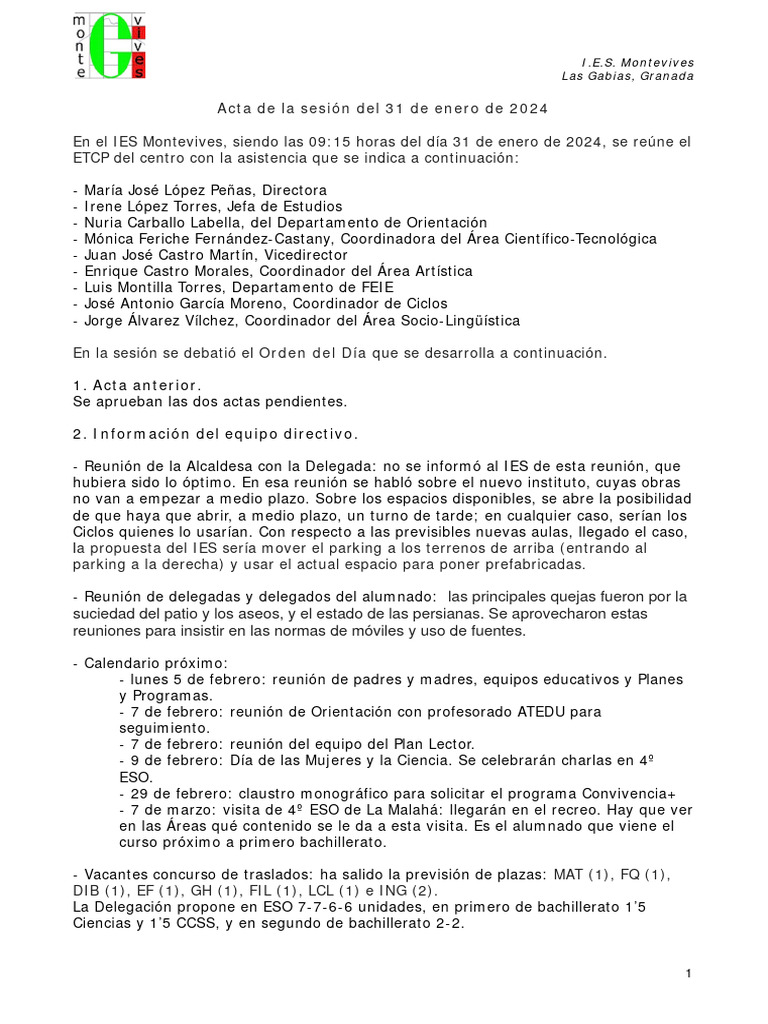 Acta 14 de 31-01-23 | PDF