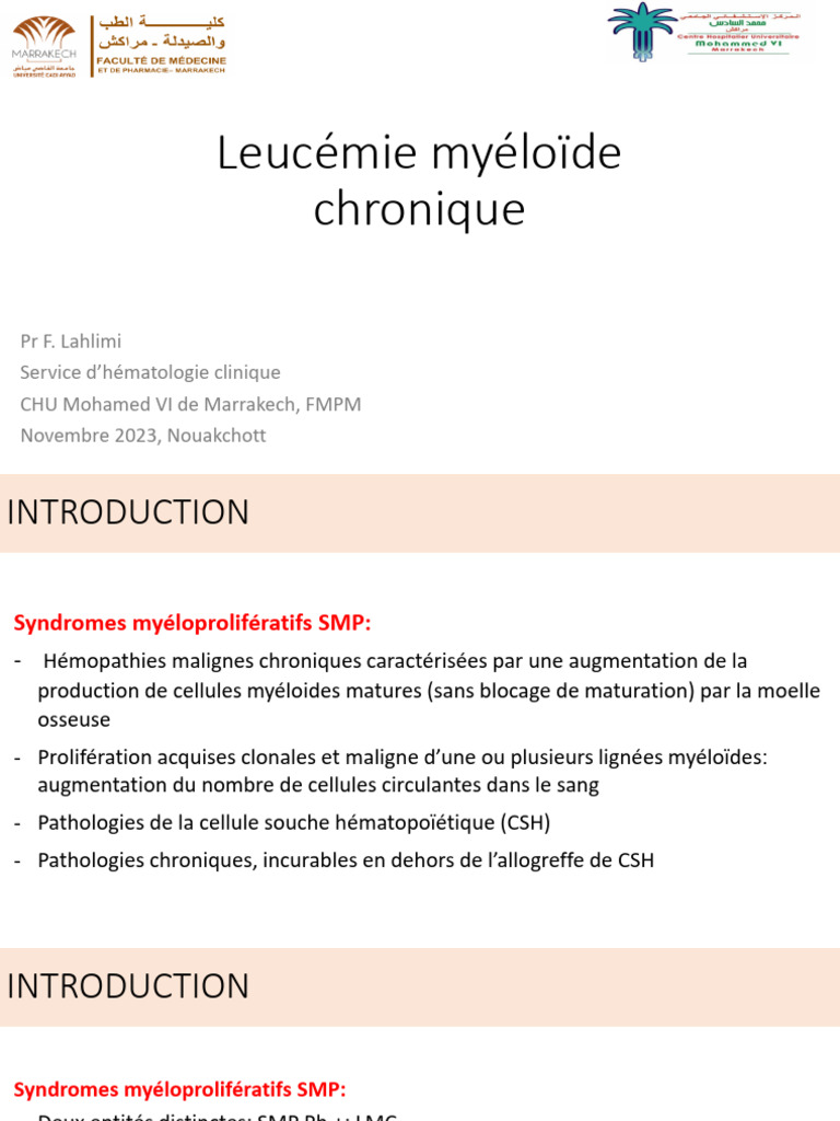 Leucémie Myéloïde Chronique : Diagnostic et Traitement | PDF | Cellule ...