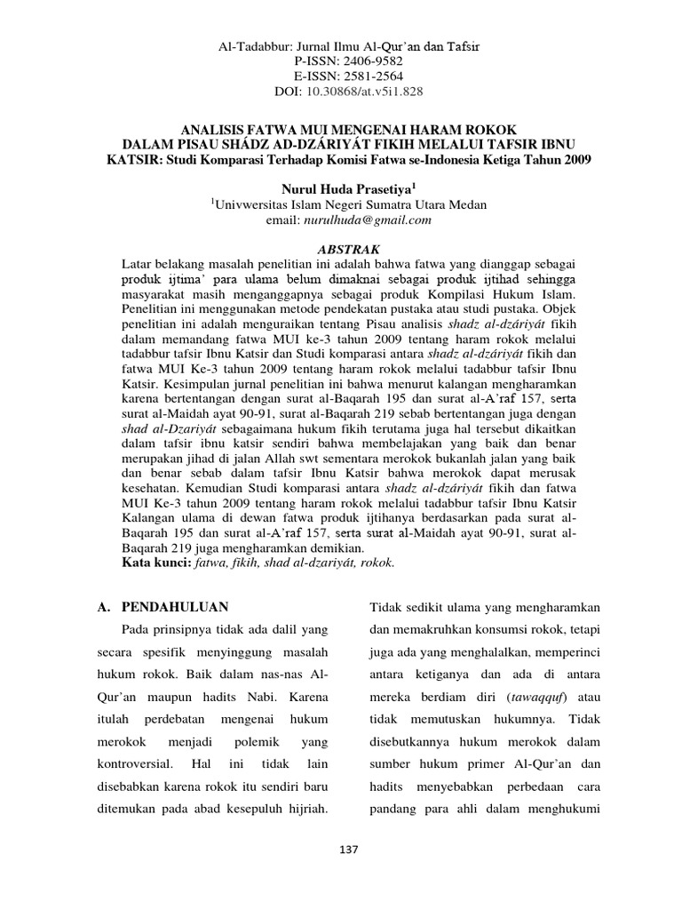 Analisis Fatwa MUI Mengenai Haram Rokok | PDF