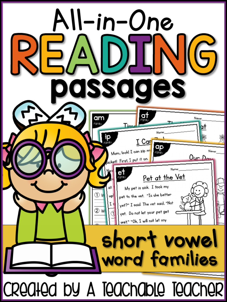 All-In-One Reading Passages Short Vowel Word Families | PDF | Self ...