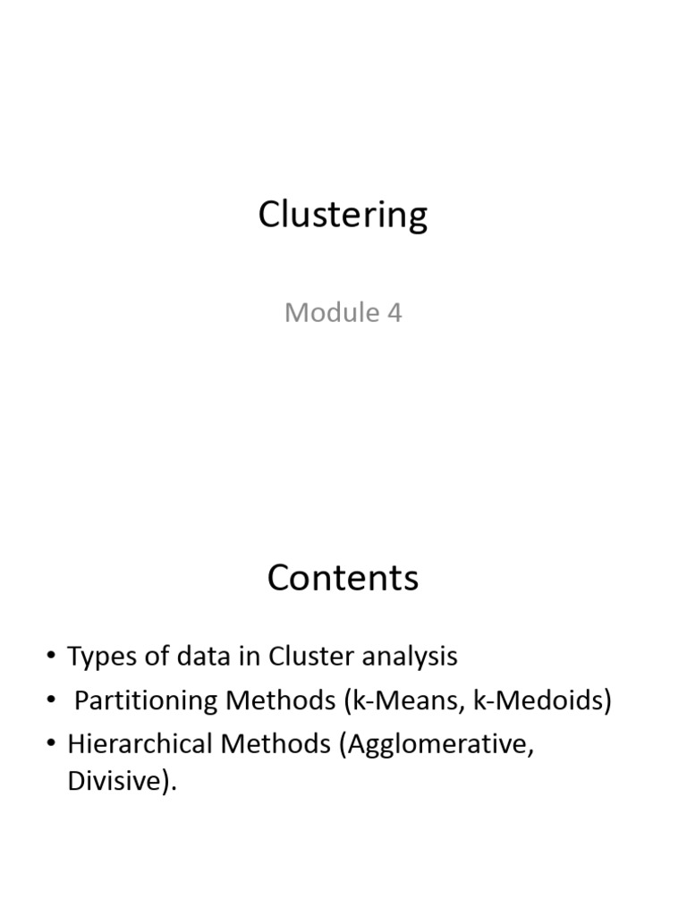 Module 4-1 | PDF | Cluster Analysis | Algorithms