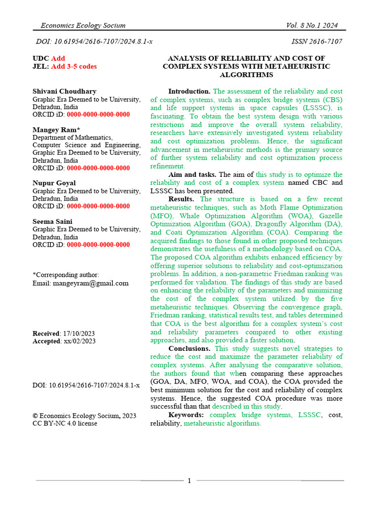 01EES-2024 Mangey Ram | Download Free PDF | Mathematical Optimization | Reliability Engineering