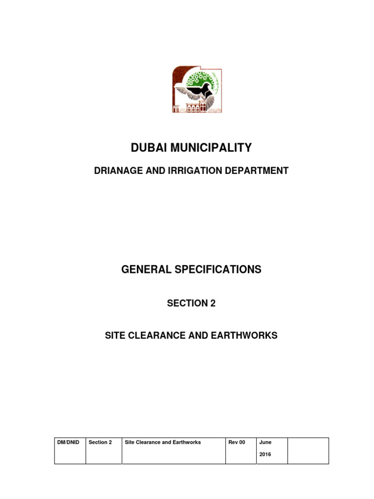 Standard Specs - Earth | PDF | Rock (Geology) | Drainage