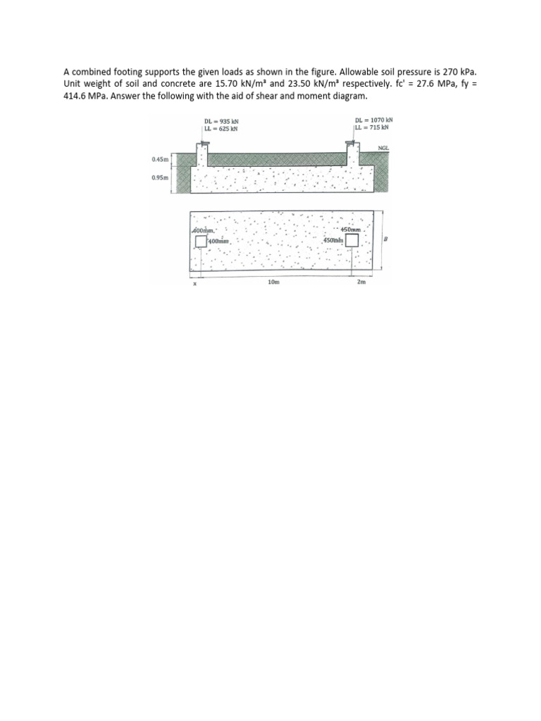 Combined Footing Load Analysis | PDF