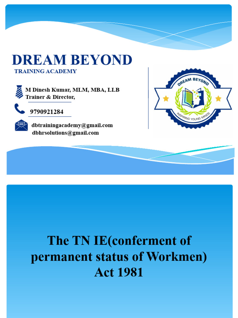 TN IE Conferment of Permanent Status | Download Free PDF | Labor ...