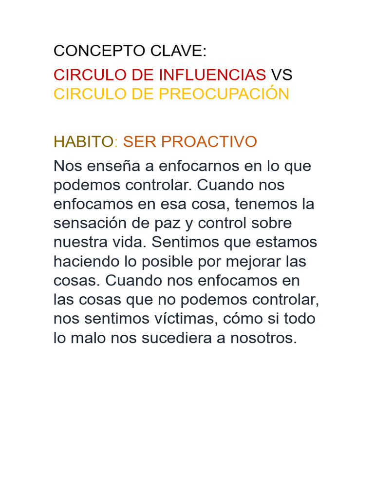 Circulo de Influencias | PDF | Relaciones personales, crianza y ...
