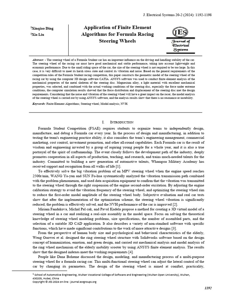 Formula student steering simulations | PDF | Deformation (Engineering ...