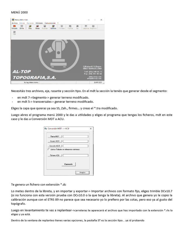 Chuleta Menu2000 | PDF