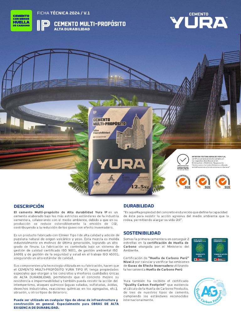 Ficha Tecnica Cemento Yura | PDF