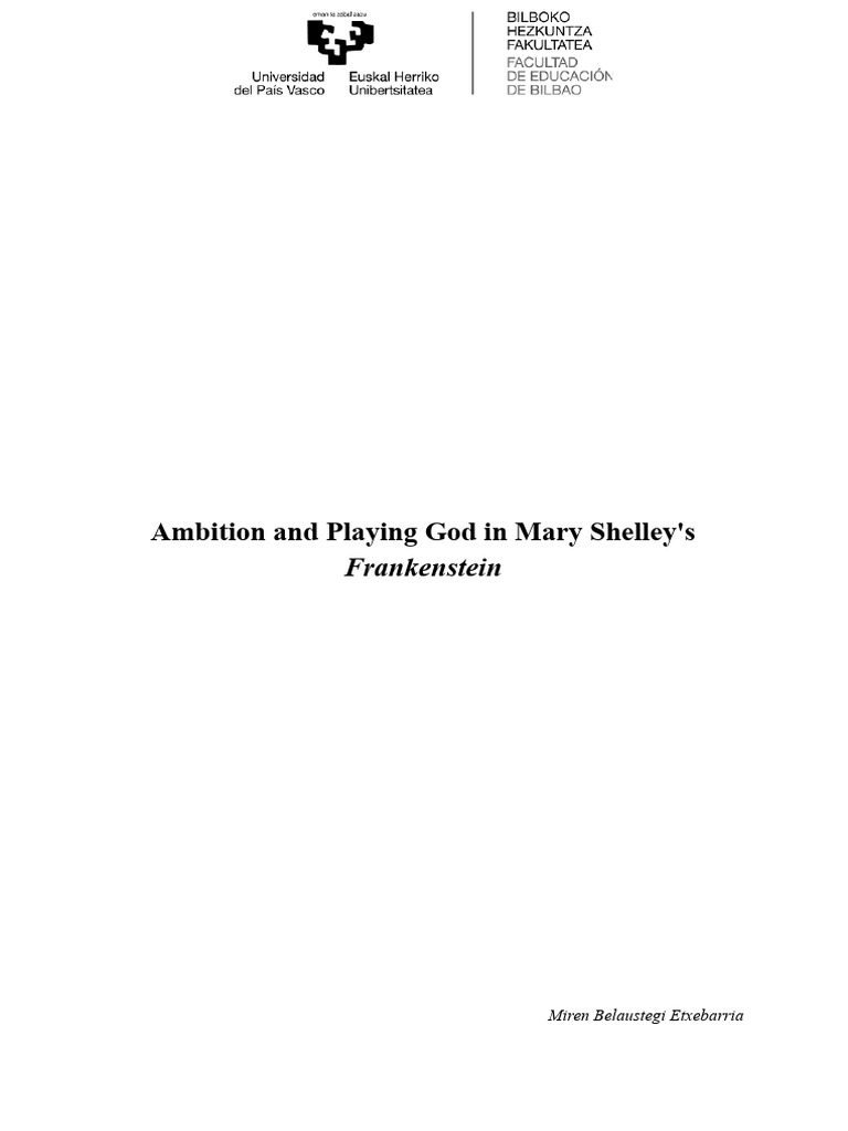 Ambition and Divine Limits in Frankenstein | PDF | Frankenstein | Mary ...